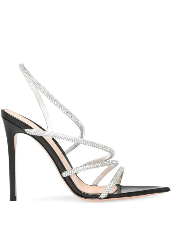 GIANVITO ROSSI 105mm Crystal Ettie Sandals - Silver