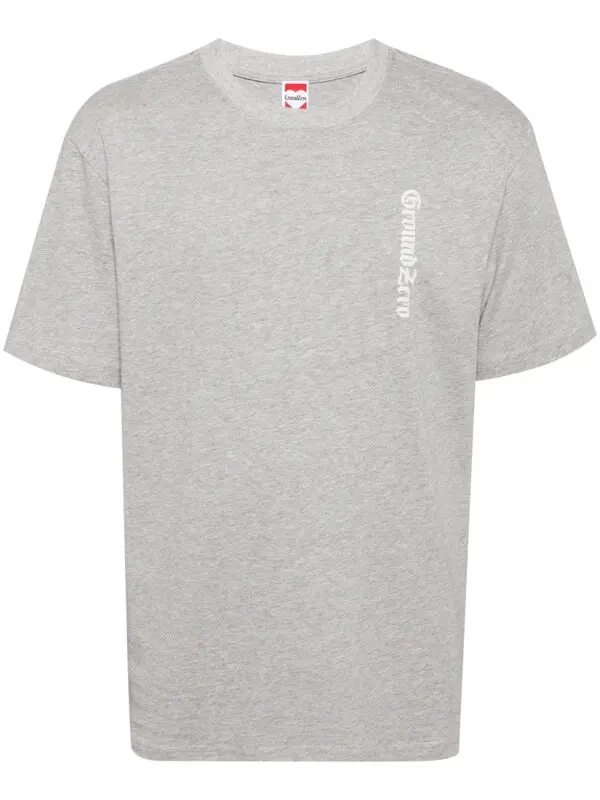 GROUND ZERO Logo-print Cotton T-shirt - Grey