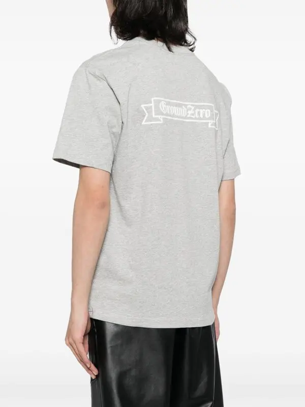 GROUND ZERO Logo-print Cotton T-shirt - Grey