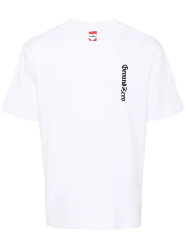 GROUND ZERO Logo-print Cotton T-shirt - White