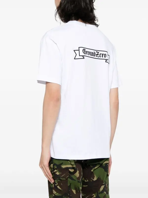 GROUND ZERO Logo-print Cotton T-shirt - White