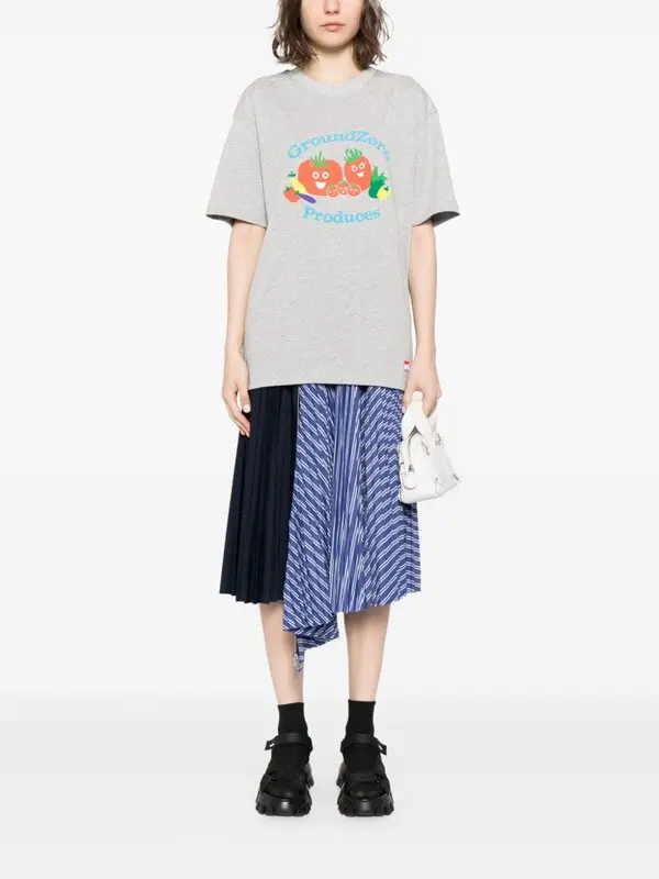 GROUND ZERO Graphic-print Cotton T-shirt - Grey