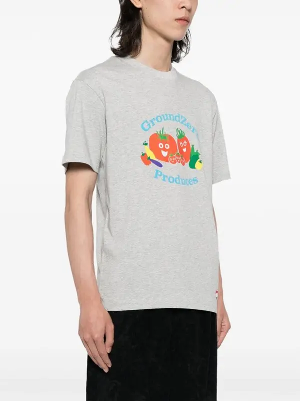 GROUND ZERO Graphic-print Cotton T-shirt - Grey