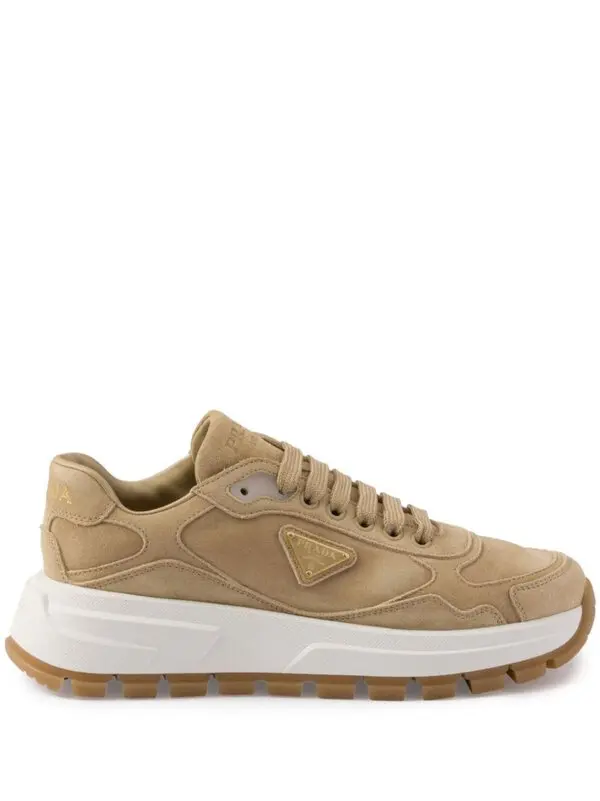Prada Prax 01 Suede Sneakers - Neutrals