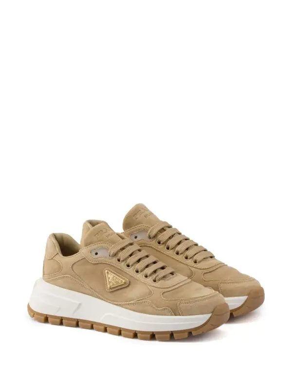 Prada Prax 01 Suede Sneakers - Neutrals