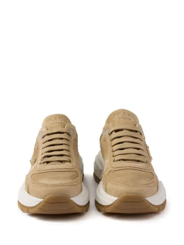Prada Prax 01 Suede Sneakers - Neutrals