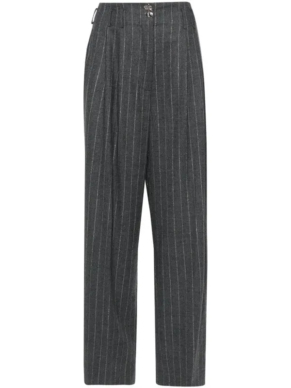 GENNY Pinstripe Virgin Wool Blend Trousers