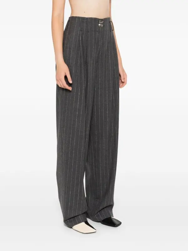 GENNY Pinstripe Virgin Wool Blend Trousers