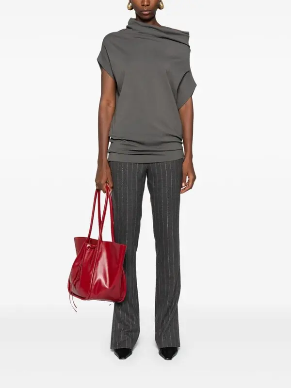 GENNY Pinstripe Wool Trousers - Grey