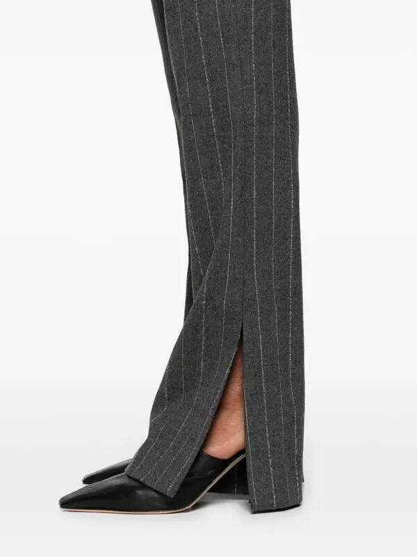 GENNY Pinstripe Wool Trousers - Grey