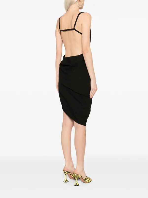 jacquemus asymmetric mini dress Jacquemus Saudade Draped Asymmetric Mini Dress 38