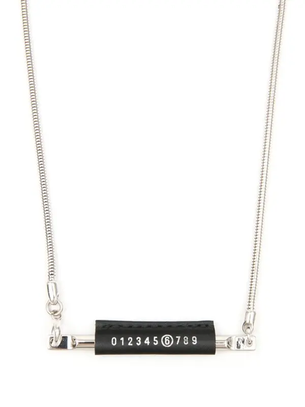MAISON MARGIELA Number-print Leather Bar Necklace