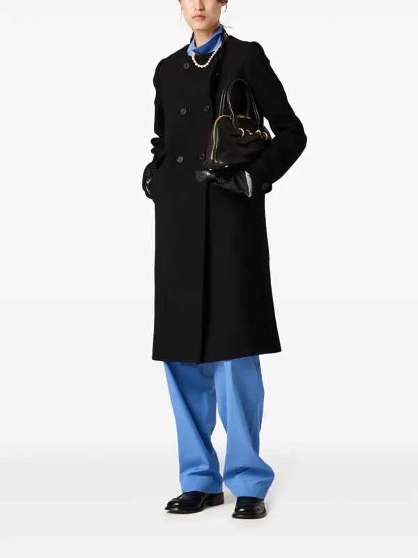 Miu Miu Embroidered Logo Poplin Trousers - Blue