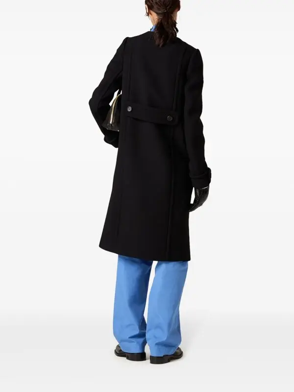 Miu Miu Embroidered Logo Poplin Trousers - Blue