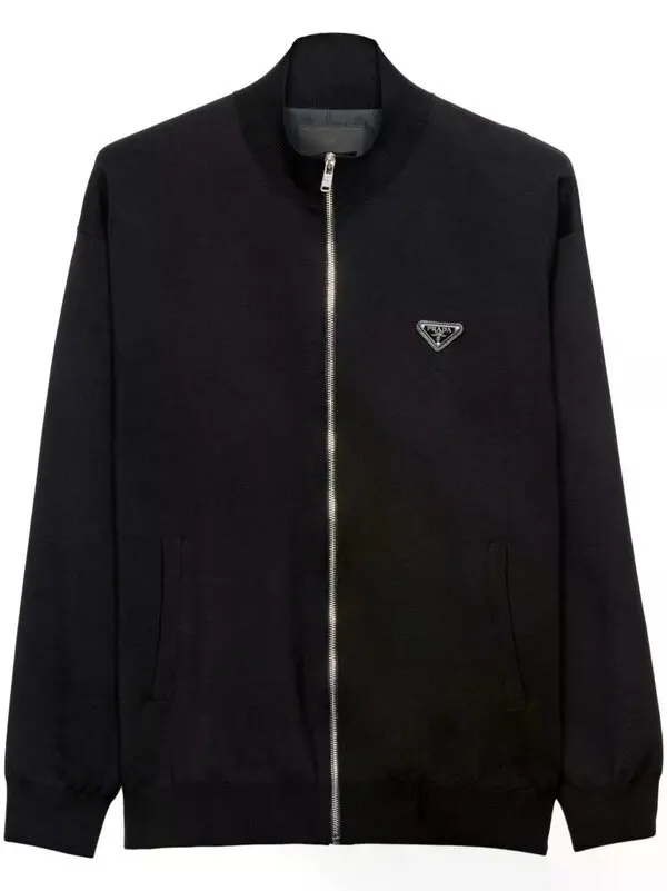 Prada Zip-up Fine Knit Cardigan - Black