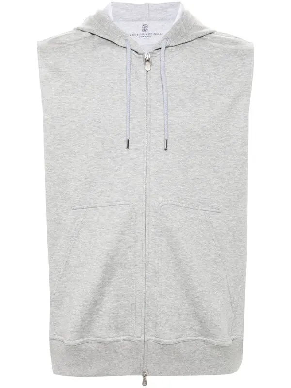Brunello Cucinelli Sleeveless Hoodie - Grey