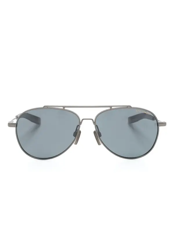 Dita Double-bridge Aviator Sunglasses - Black