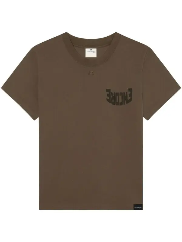 COURREGES Graphic-print T-shirt - Brown