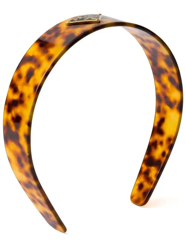Prada Triangle-logo Plexiglas Headband - Brown