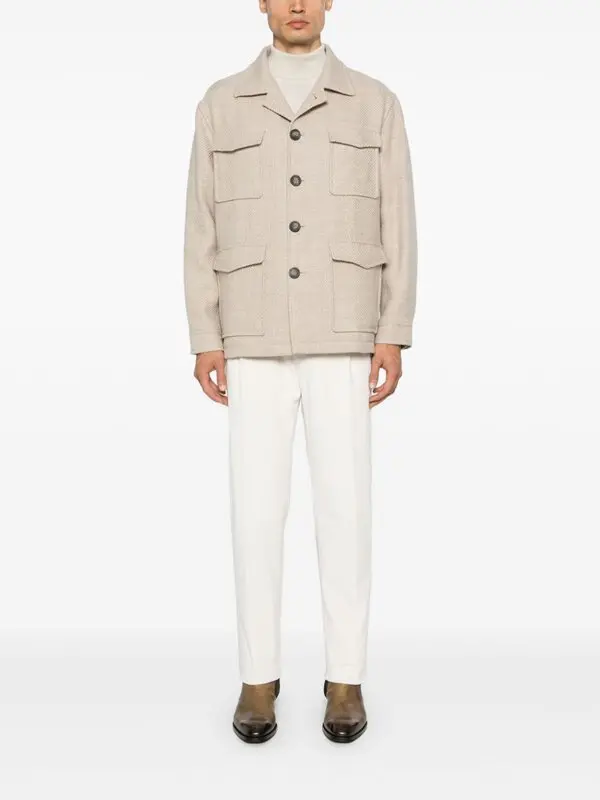 Tagliatore Wool Shirt Jacket - Neutrals
