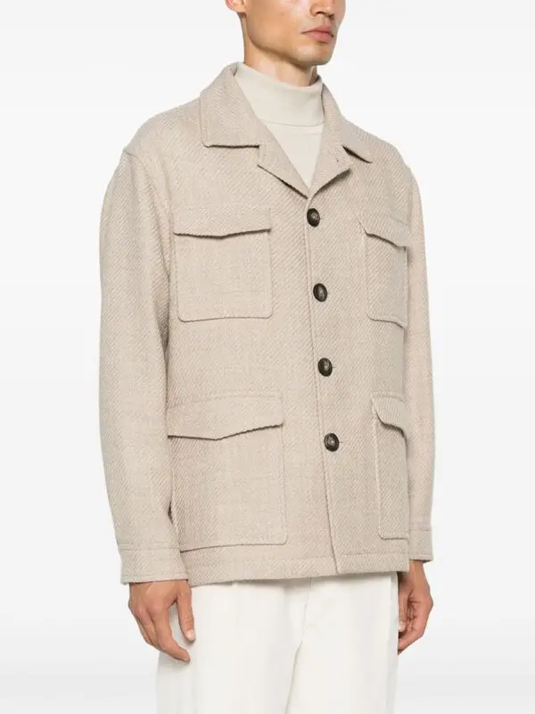 Tagliatore Wool Shirt Jacket - Neutrals