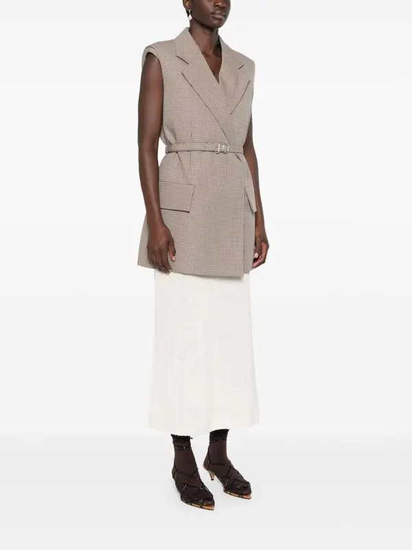 JIL SANDER Checked Virgin Wool Vest