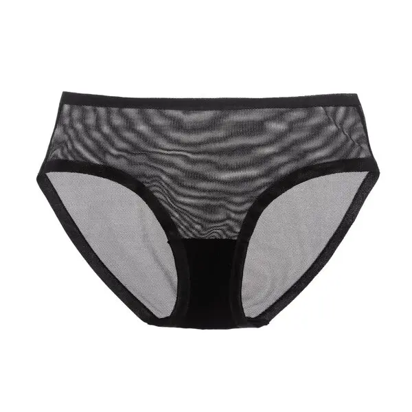 EBY Mesh Brief Panties, Seamless - Black