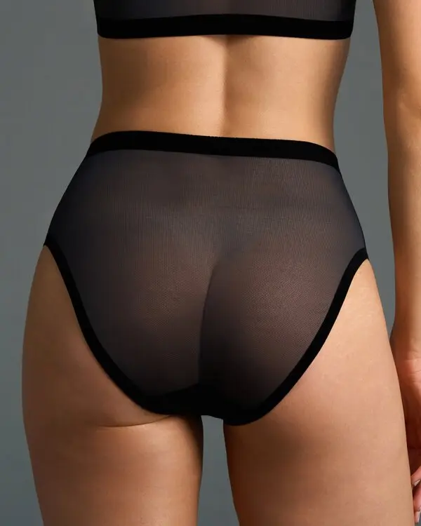 EBY Mesh Highwaisted Panties, Seamless - Black
