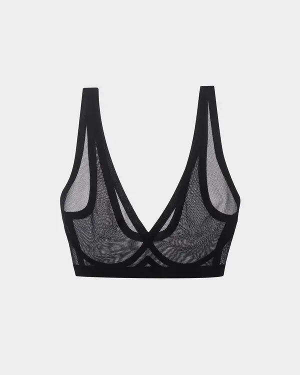 EBY Mesh Bralette, Seamless - Black