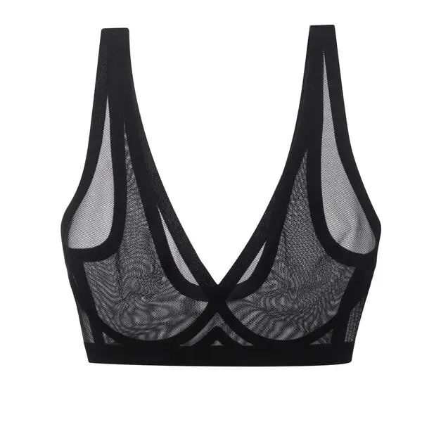 EBY Mesh Bralette, Seamless - Black