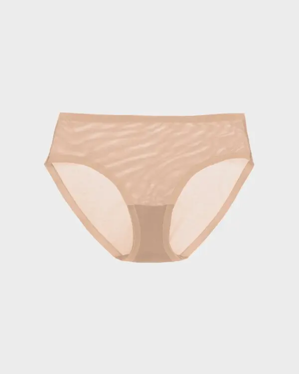 EBY Mesh Brief Panties, Seamless - Champagne