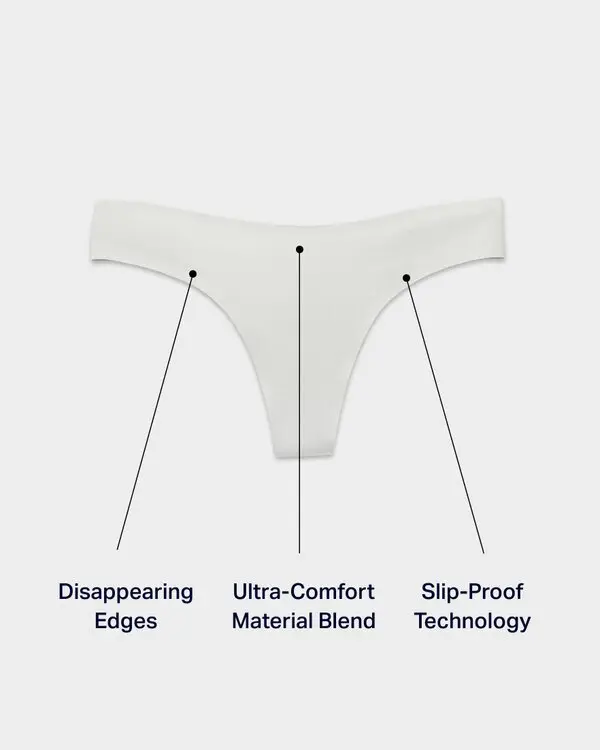 EBY Thong Panties, Seamless - Pearl