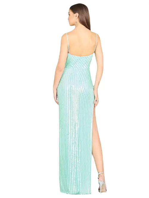 LARA NEW YORK Sequin Cowl Neck Dress - Mint