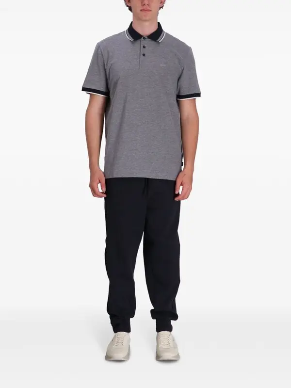 BOSS Embroidered-logo Cotton Polo Shirt - Grey