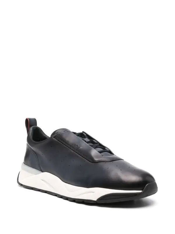 Santoni Leather Sneakers - Blue