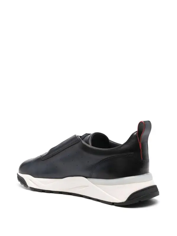 Santoni Leather Sneakers - Blue