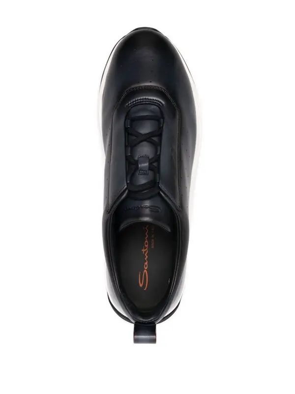 Santoni Leather Sneakers - Blue