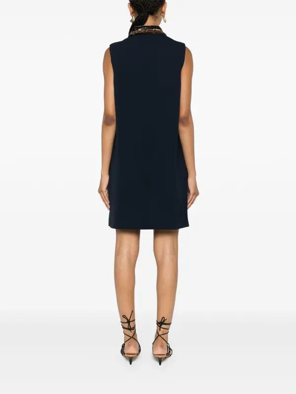 Fendi Sequined Trim Polo Mini Dress
