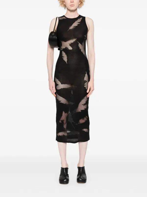 Alexander McQueen Feather-intarsia Pencil Dress
