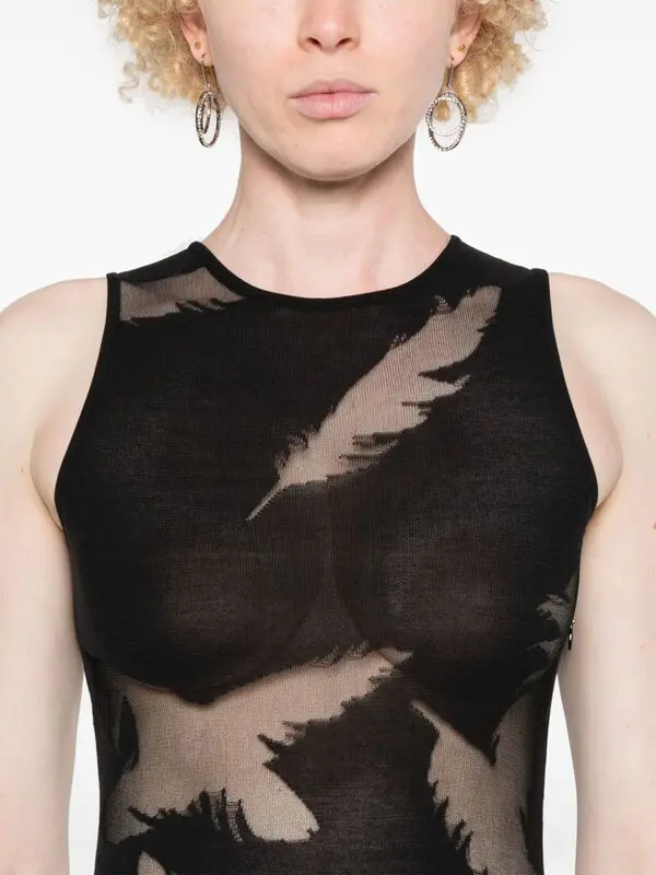 Alexander McQueen Feather-intarsia Pencil Dress