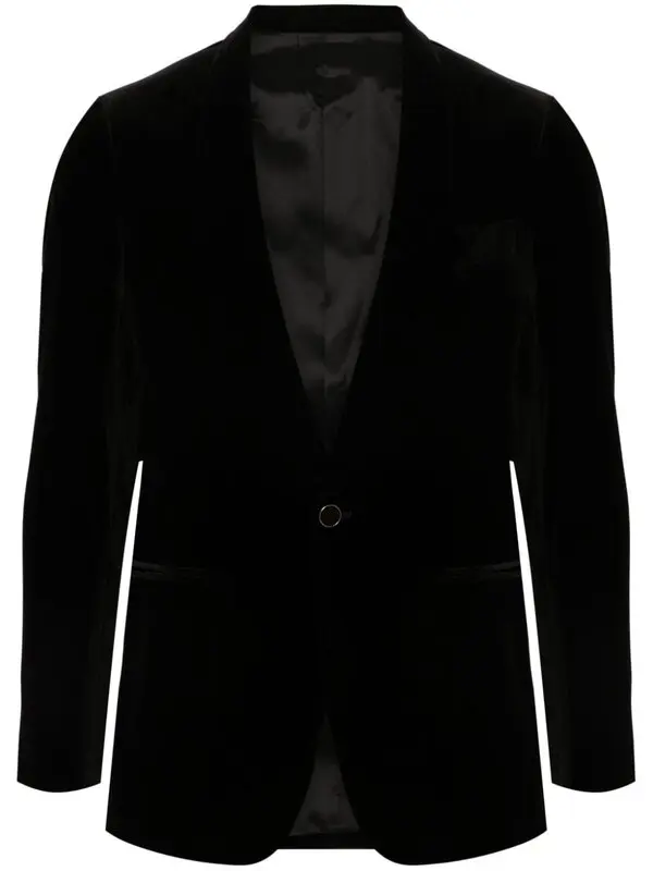 LARDINI Velvet Blazer - Black