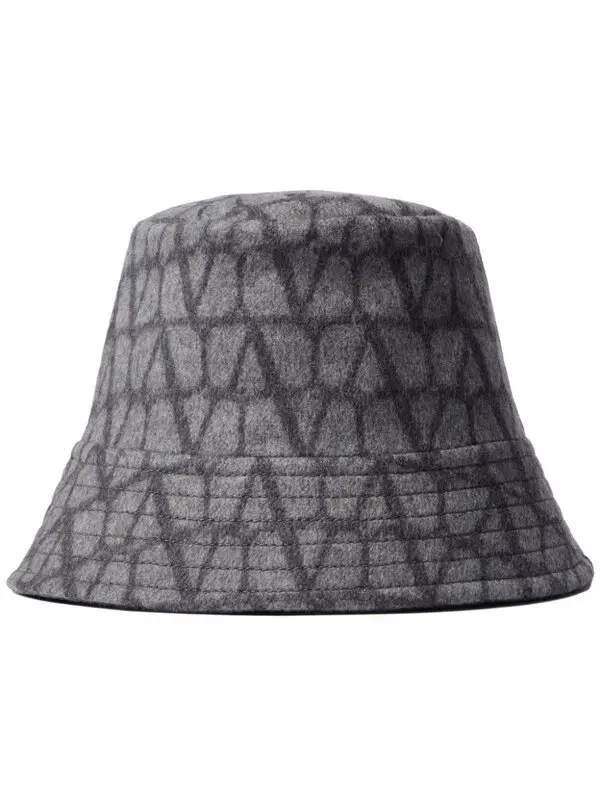 Valentino Garavani Toile Iconographe Bucket Hat - Grey