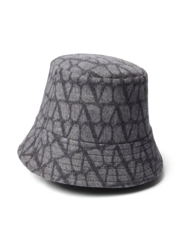 Valentino Garavani Toile Iconographe Bucket Hat - Grey