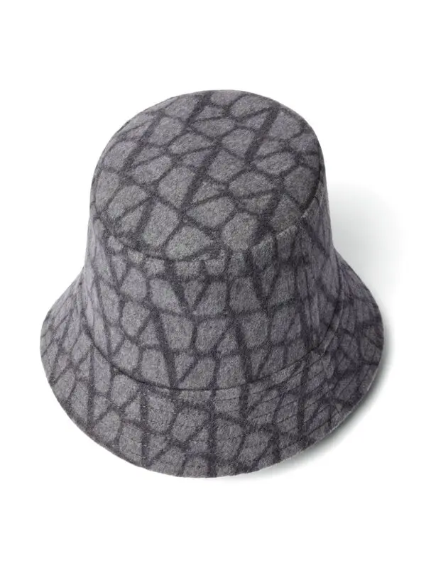 Valentino Garavani Toile Iconographe Bucket Hat - Grey
