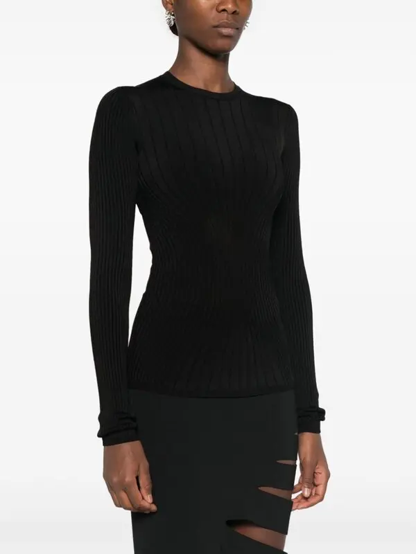 MUGLER Knit Top - Black