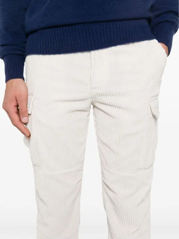 Eleventy Cotton Corduroy Trousers - White