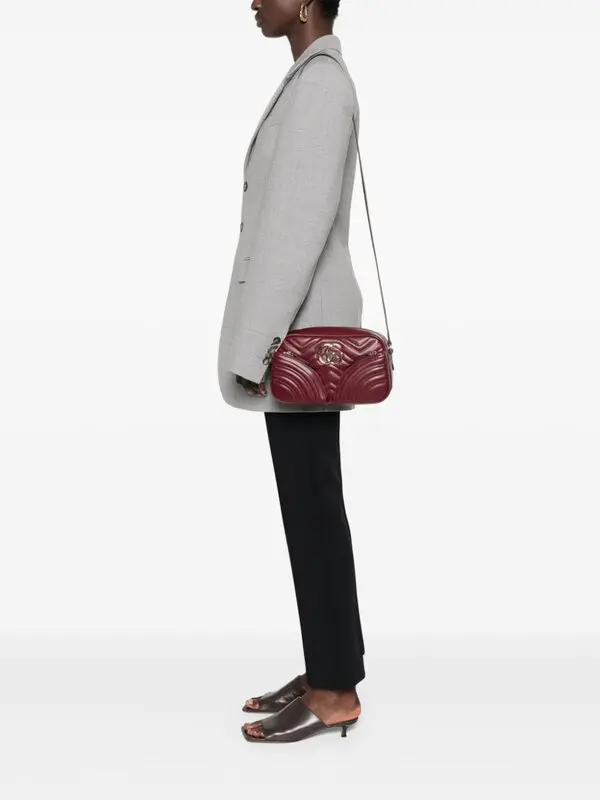 Gucci Small Gg Marmont Shoulder Bag - Red