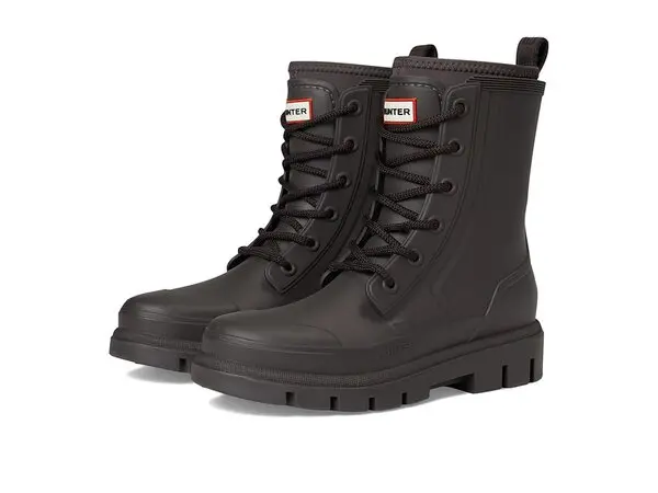 Hunter Diana Lace-up Mid Calf Boots - Brown