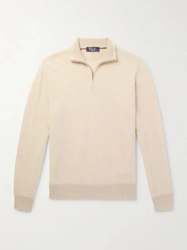 Loro Piana Roadster Cashmere Half-zip Sweater - Neutrals