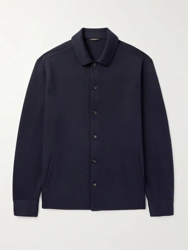 Loro Piana Whitney Cotton, Silk And Cashmere-blend Shirt Jacket - Blue